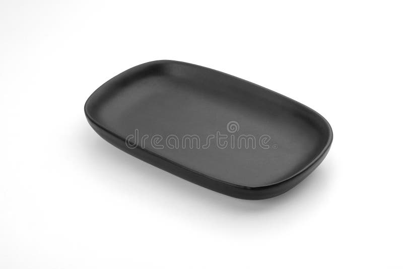 Rounded Rectangular Ceramic Plates on White Background. Stock Image ...