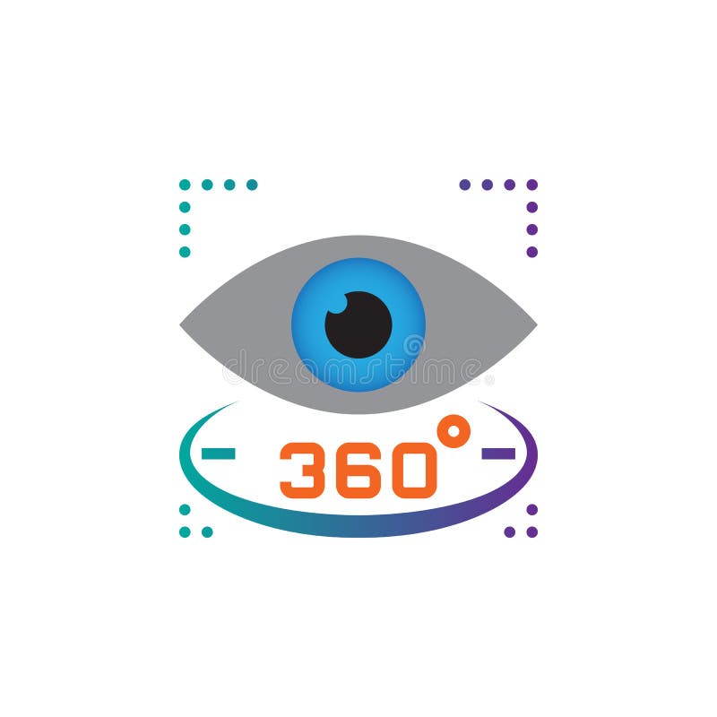 360 Degree View Sign. Eye Vector Icon, Solid Logo Illustration ...