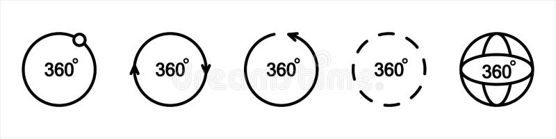360 Degree Views of Vector Circle Icons Set Isolated from the ...