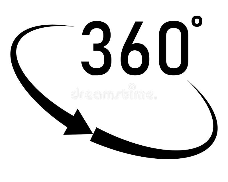 360 Degrees View Vector Icons Set. Virtual Reality Icons. Isolated ...