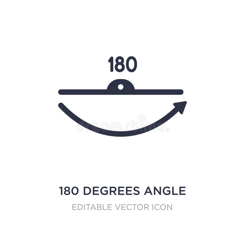 180 Degrees Angle Icon on White Background. Simple Element Illustration ...