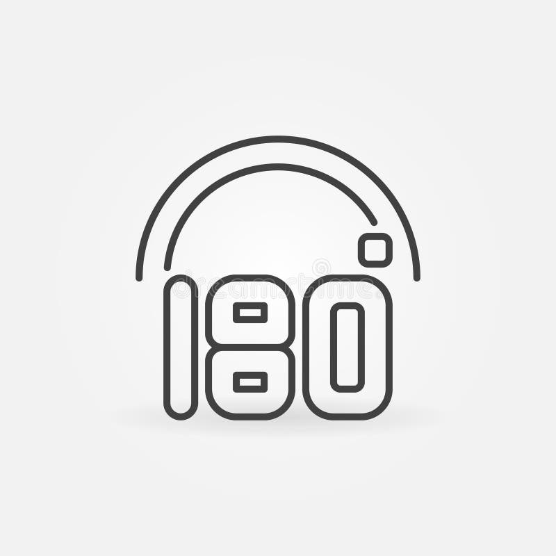 180 Degrees Angle Outline Icon - Vector Concept Symbol Stock Vector ...