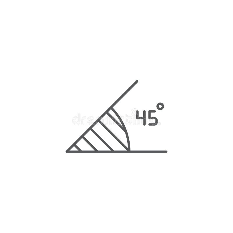 45 Degrees Angle Vector Icon Formula Isolated on White Background Stock ...