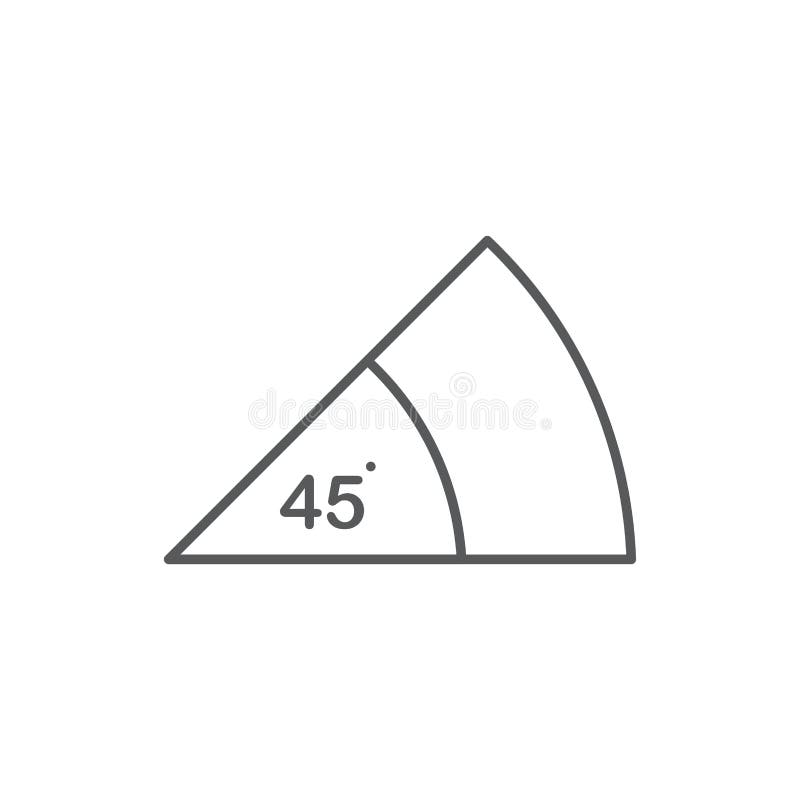 45 Degrees Angle Vector Icon Symbol Isolated on White Background Stock ...