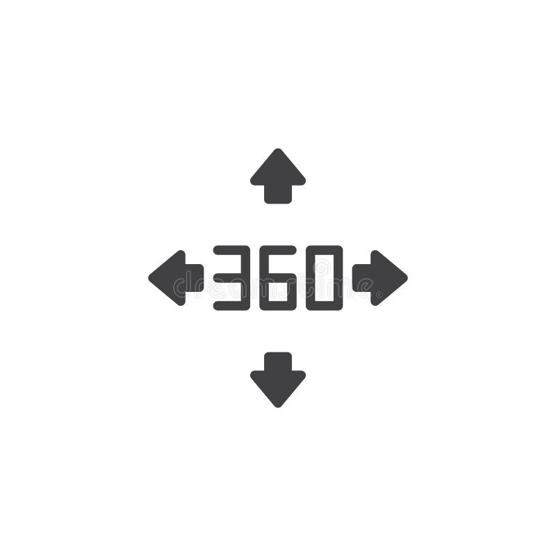 360 Degrees Arrows Vector Icon Stock Vector - Illustration of knob ...