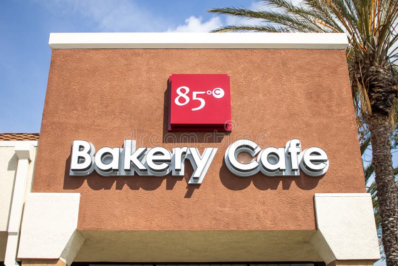 85 Degrees Bakery Cafe Sign Editorial Stock Image - Image of coffee ...