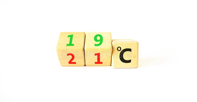 19 or 21 Degrees Celsius Symbol. Concept Word 19 or 21 Degrees Celsius ...