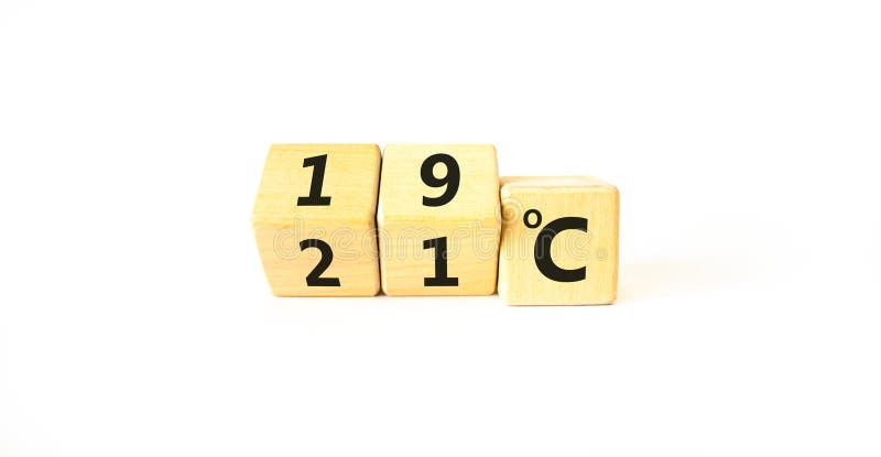 19 or 21 Degrees Celsius Symbol. Concept Word 19 or 21 Degrees Celsius ...