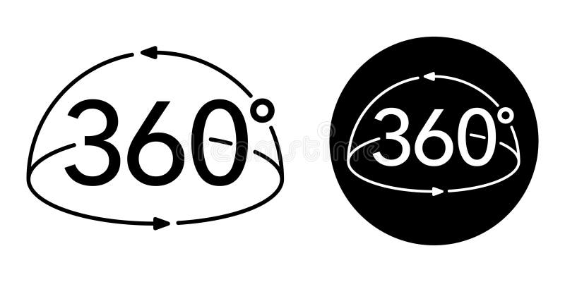 360 Degrees 3D Panorama Flat Icon Stock Vector - Illustration of sign ...