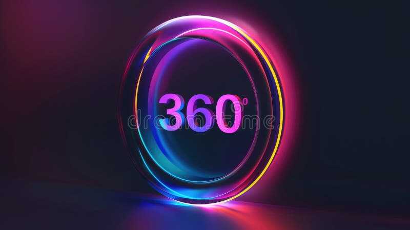 360 Degrees Digital Glowing Circle AI Generated Stock Illustration ...