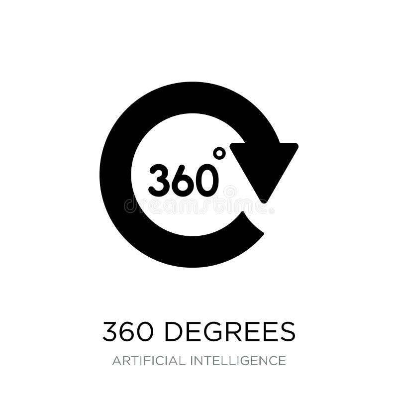 360 Degrees Icon in Trendy Design Style. 360 Degrees Icon Isolated on ...