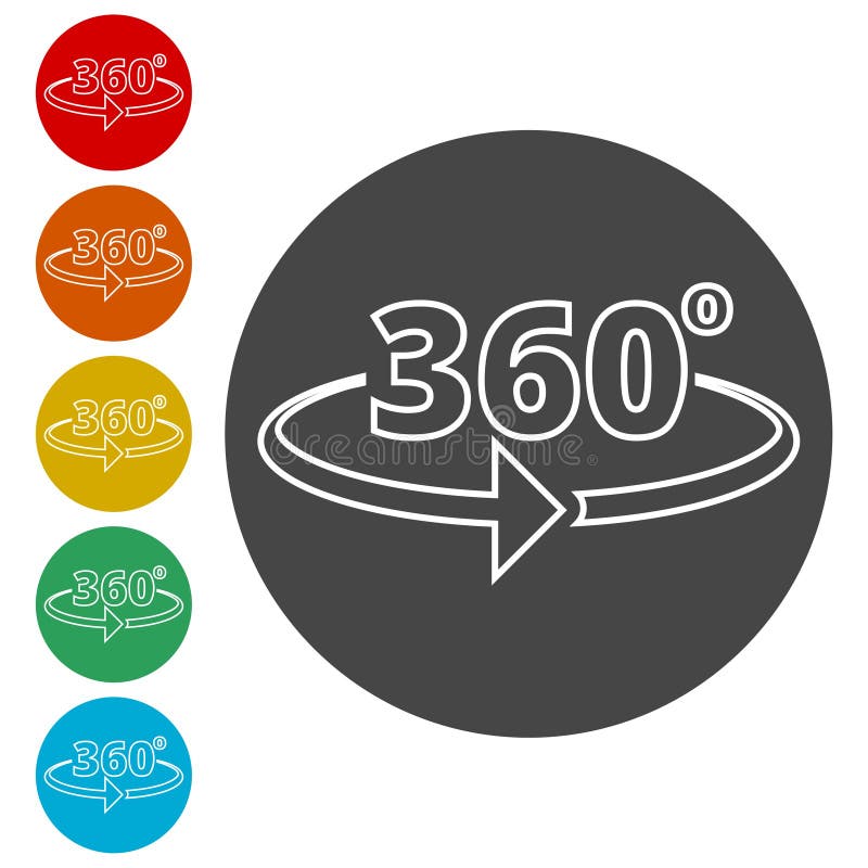 360 degrees icon stock vector. Illustration of graphic - 183184065