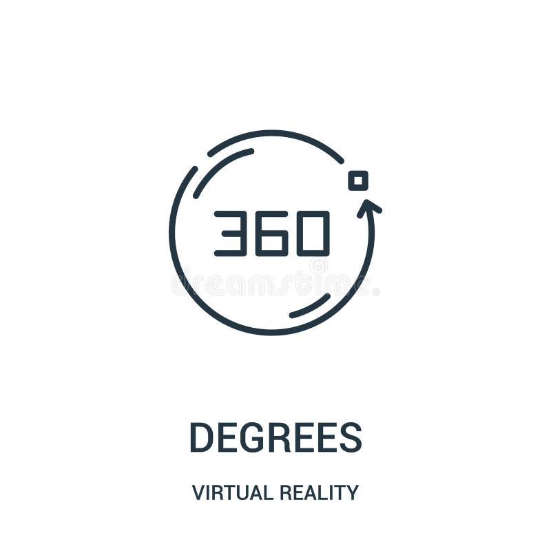 Degrees Icon Vector from Virtual Reality Collection. Thin Line Degrees ...