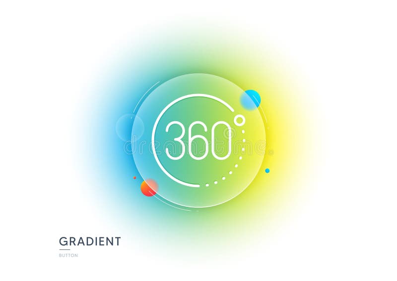 360 Degrees Line Icon. VR Simulation Sign. Panoramic View. Gradient ...