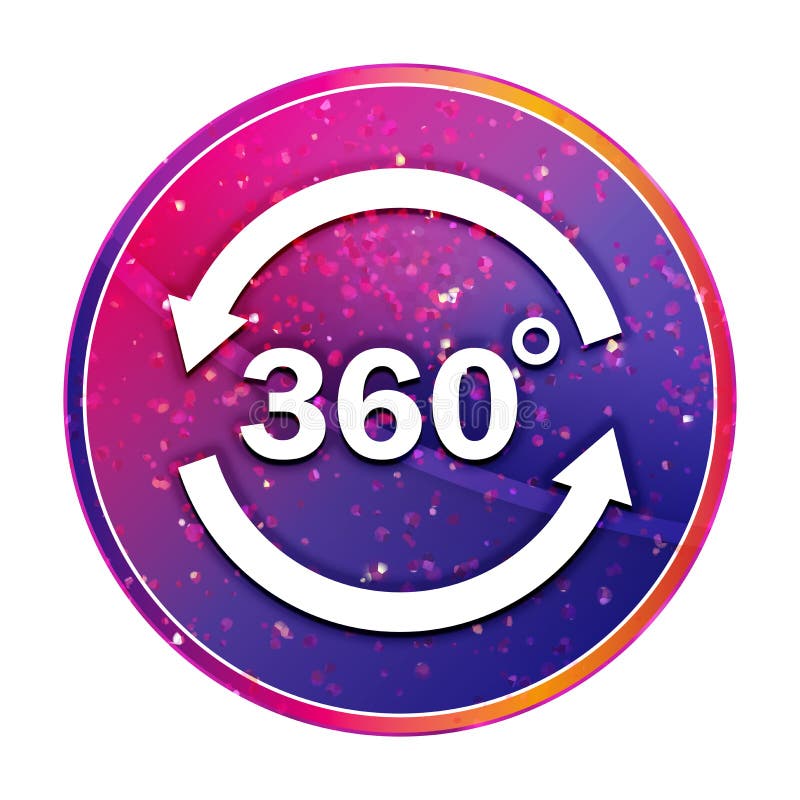 360 Degrees Rotate Arrow Icon Creative Trendy Colorful Round Button ...