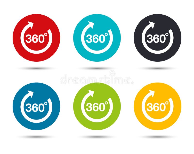 360 Degrees Rotate Arrow Icon Flat Round Button Set Illustration Design ... 360 Degrees Rotate Arrow Icon Flat Round Button Set Illustration Design ...
