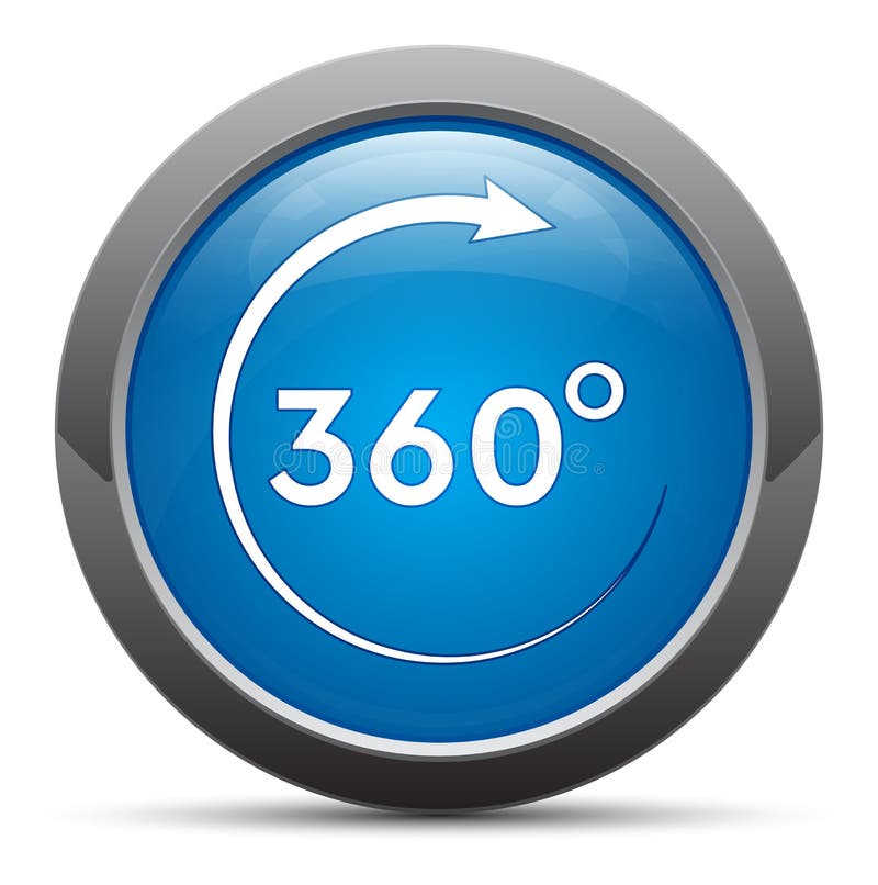 360 Degrees Rotate Arrow Icon Premium Blue Round Button Vector ...
