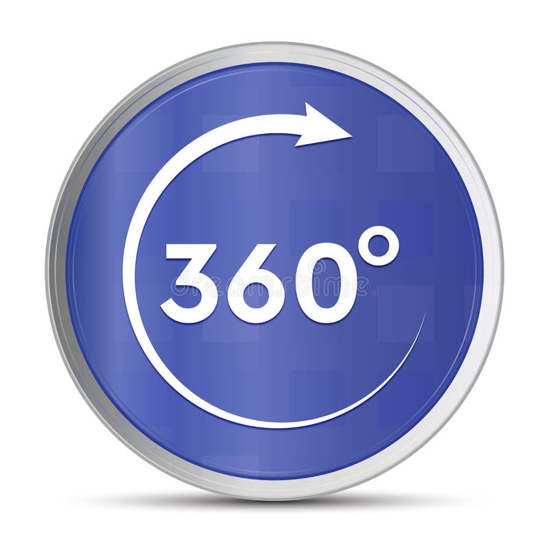 360 Degrees Rotate Arrow Icon Prime Blue Round Button Vector ...