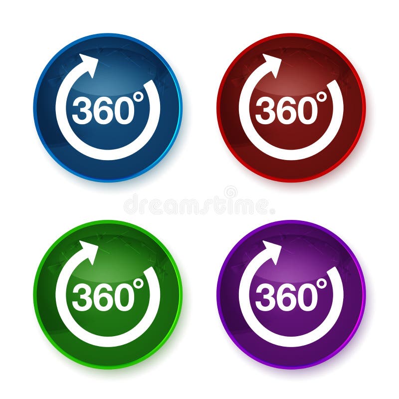 360 Degrees Rotate Arrow Icon Shiny Round Buttons Set Illustration ... 360 Degrees Rotate Arrow Icon Shiny Round Buttons Set Illustration ...