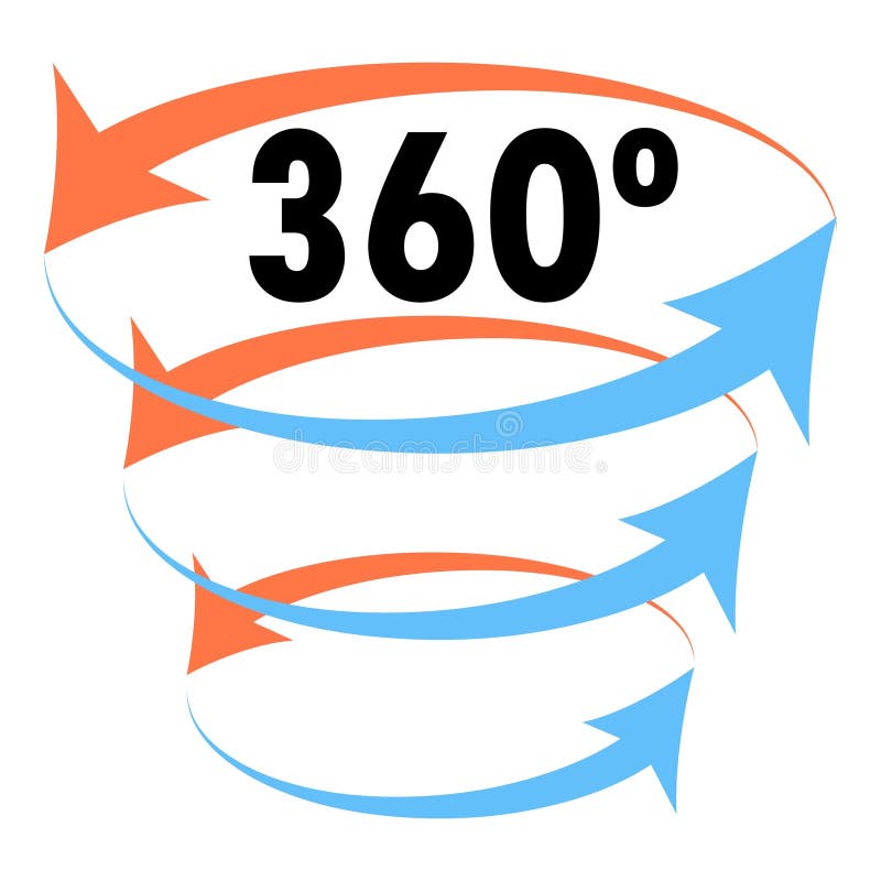 360 Degrees Rotating Arrows Showing Full Coverage Stock Illustration ...