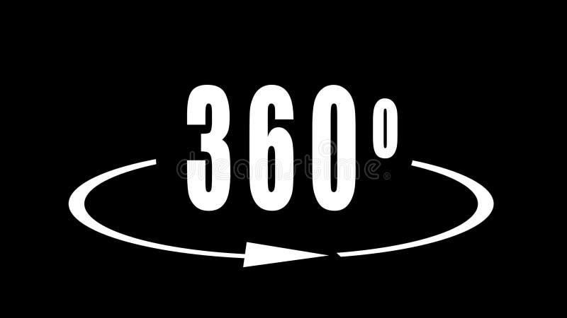 360 Degrees Sign. Angle 360 Degree. Panorama. 3D Render. Stock ...