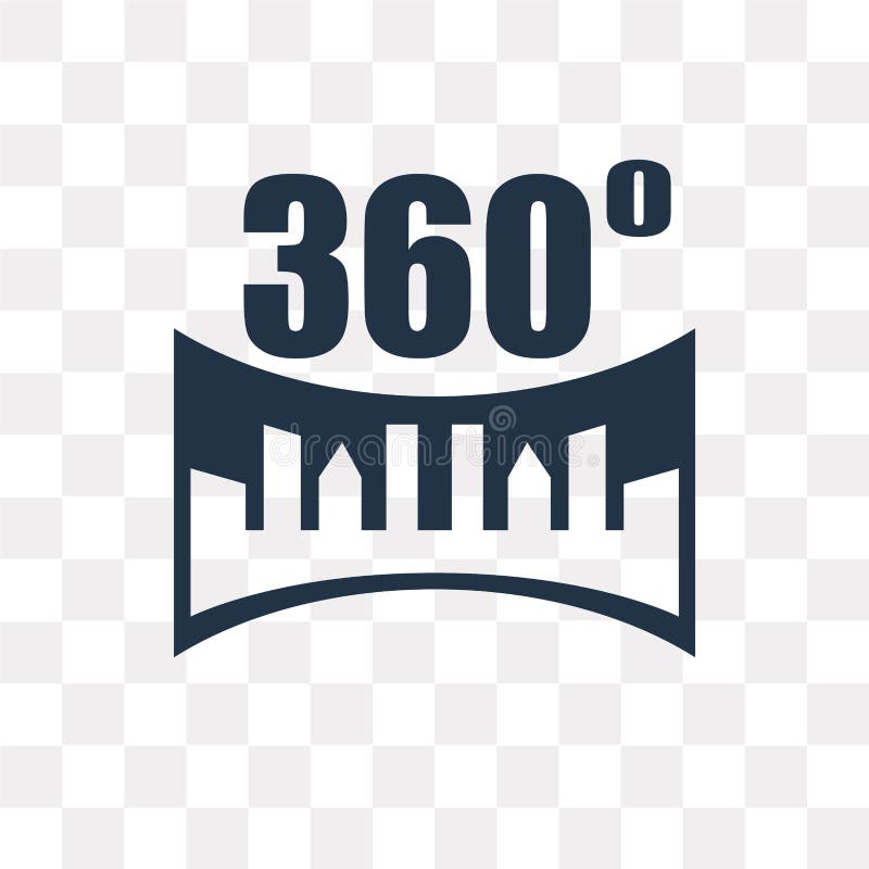 360 Degrees Vector Icon Isolated on Transparent Background, 360 Stock ...
