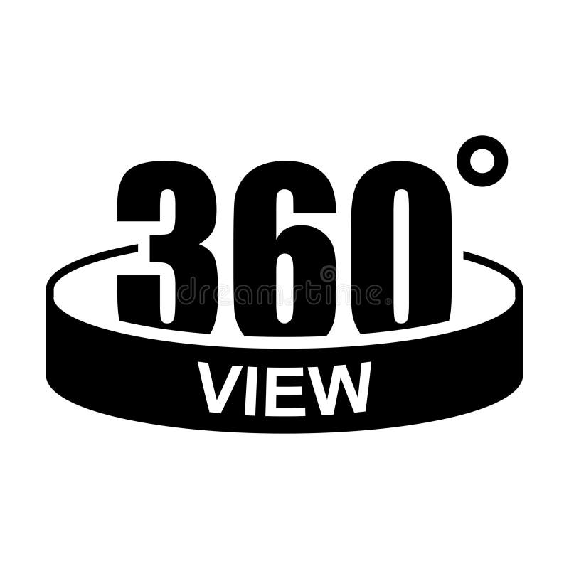 360 Degrees View Icon Isolated on Background Stock Vector ...
