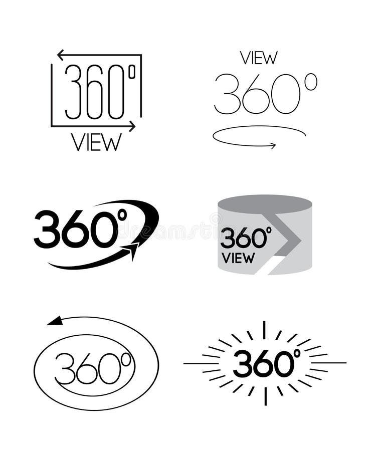 360 Degrees View Vector Icon Stock Vector - Illustration of label ...