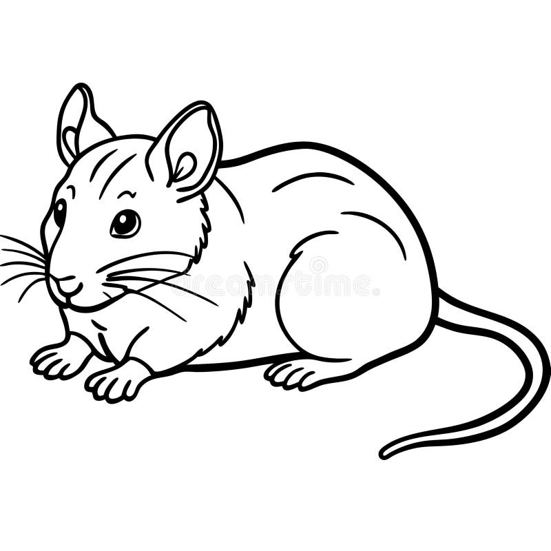 Degu Mouse Lies Icon Vector Stock Vector - Illustration of silhouette ...