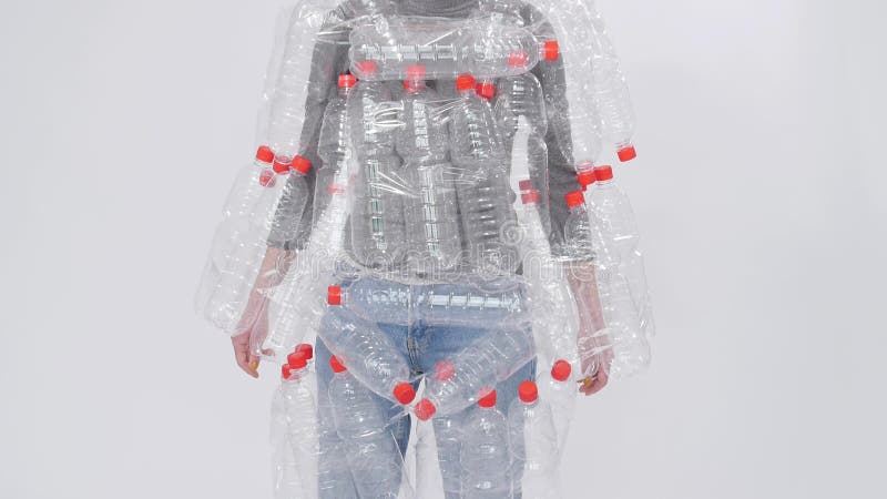 Dehydrated Sick Woman is Lying in a Pile of Plastic Bottles ...