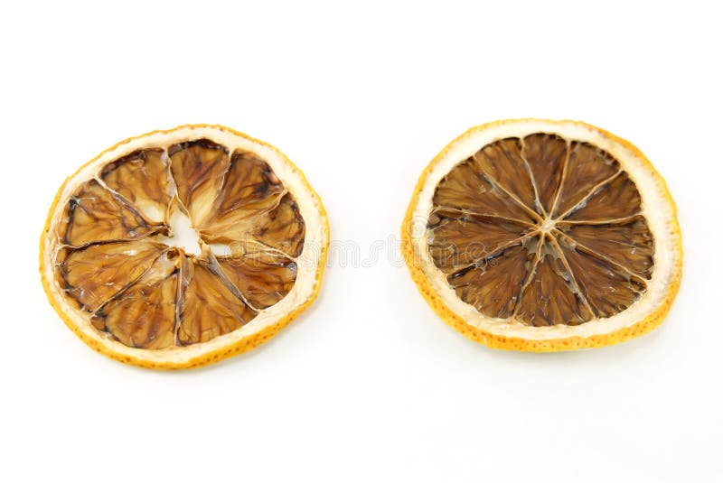 Dehydrated Slice Lemon on White Background Stock Photo - Image of dried ...