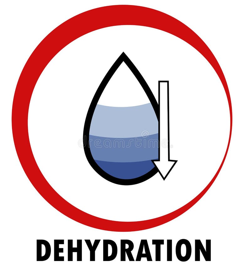 Dehydration Pictogram, Water Drop on Red Ring, Symptom of Disease Stock ...