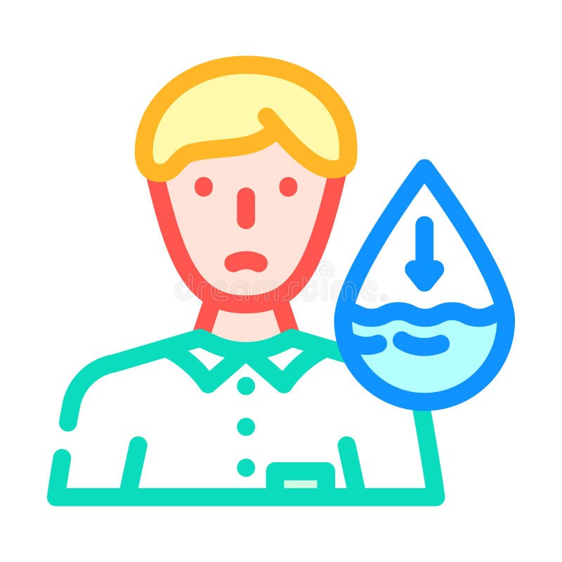 Dehydration Warning Diarrhea Color Icon Vector Illustration Stock ...