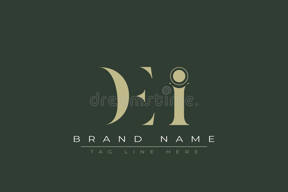 DEI Abstract Letter Logo Design Stock Vector - Illustration of number ...