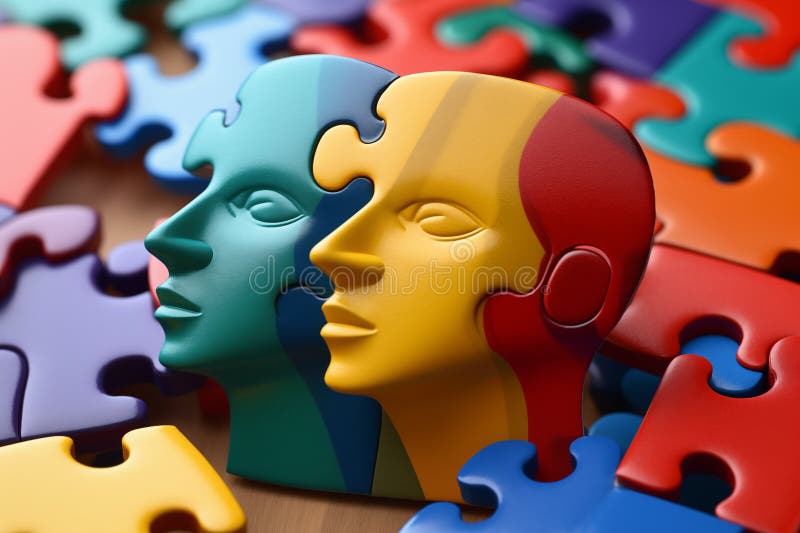 DEI, Diversity Equity and Inclusion Concept. Different Faces Puzzle ...