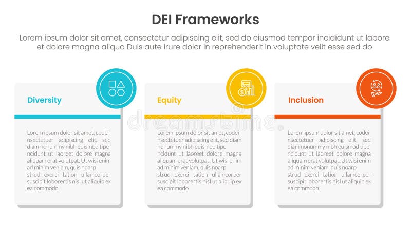 DEI Organizational Frameworks Infographic 3 Point with Big Round Square ...