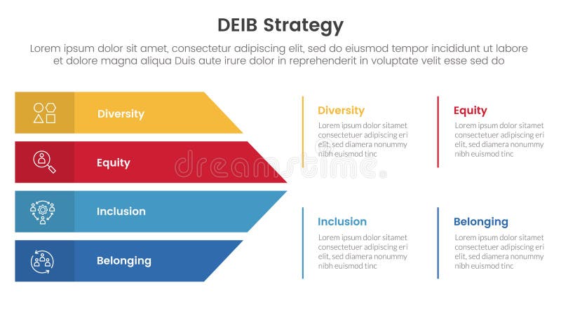 DEIB Diversity Strategy Infographic 4 Point Stage Template with Big ...