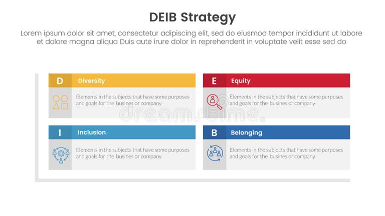 DEIB Diversity Strategy Infographic 4 Point Stage Template with ...