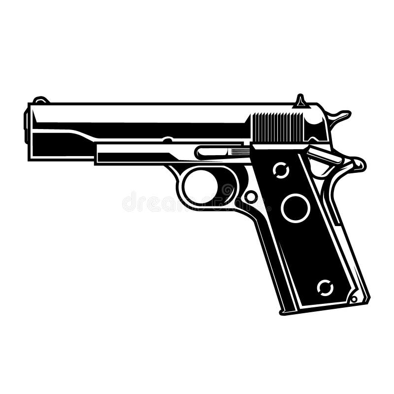 Deign vector gun colt 1911 stock vector. Illustration of usarmy - 212771013