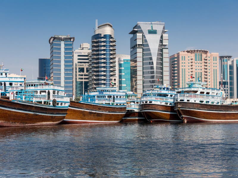 Dhow and Doha skyline stock photo. Image of wealth, city - 17614642