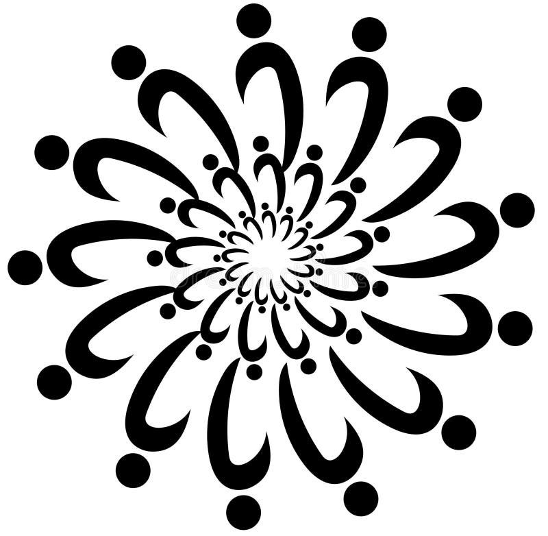 Teamwork Abstract Design - Team Work Iconic Symbol Stock Illustration ...