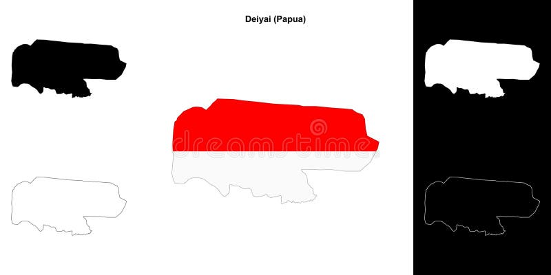 Deiyai outline map stock vector. Illustration of icon - 356958750