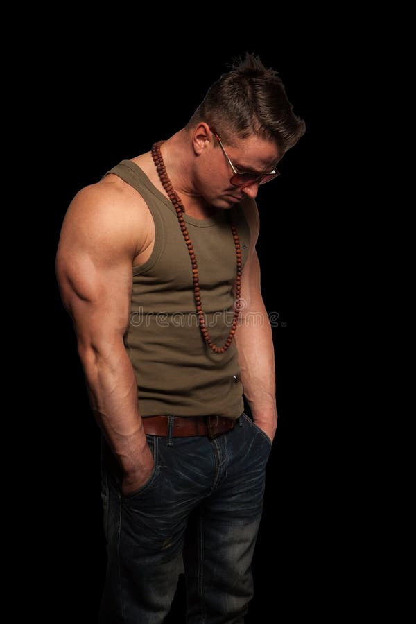 Dejected macho man stock photo. Image of bodybuilding - 26807310