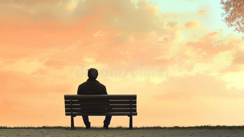 A Dejected Worker Sitting on a Bench after a Job Loss during Stock ...