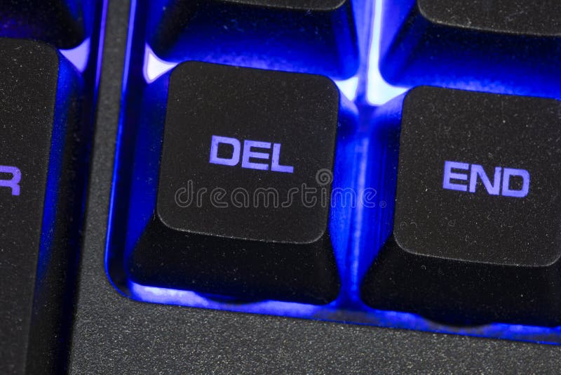 The DEL Button on the Keyboard. Black Keyboard for a Personal Computer ...