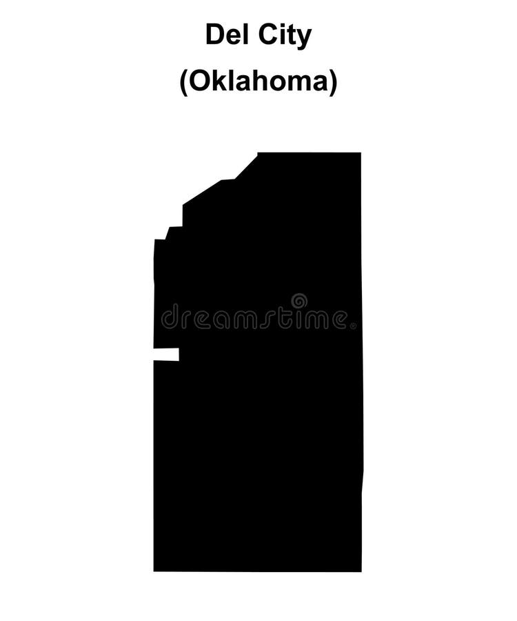Del City outline map stock vector. Illustration of oklahoma - 357495066