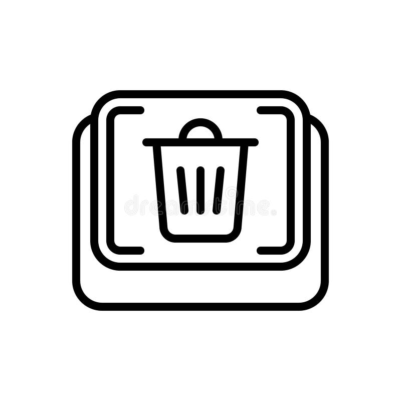 Black Line Icon for Del, Recycle and Remove Stock Vector - Illustration ...