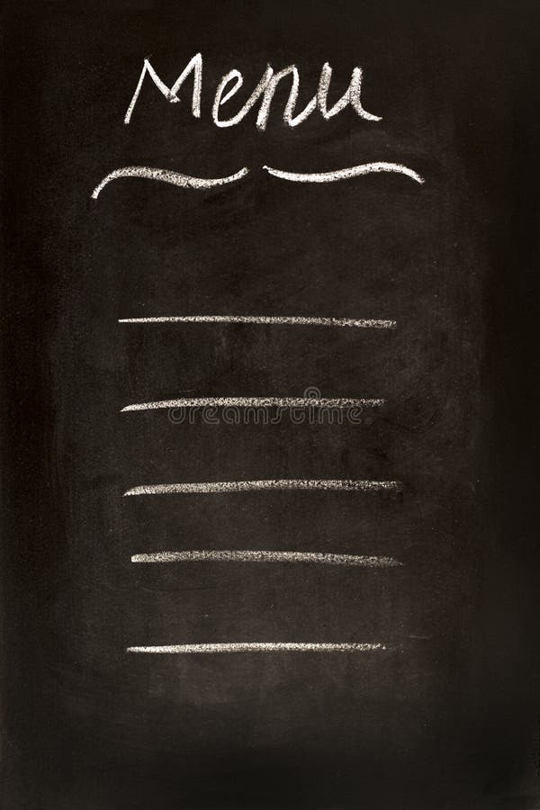 Menú Escrito Con Tiza Colorida Foto de archivo - Imagen de trazado ...