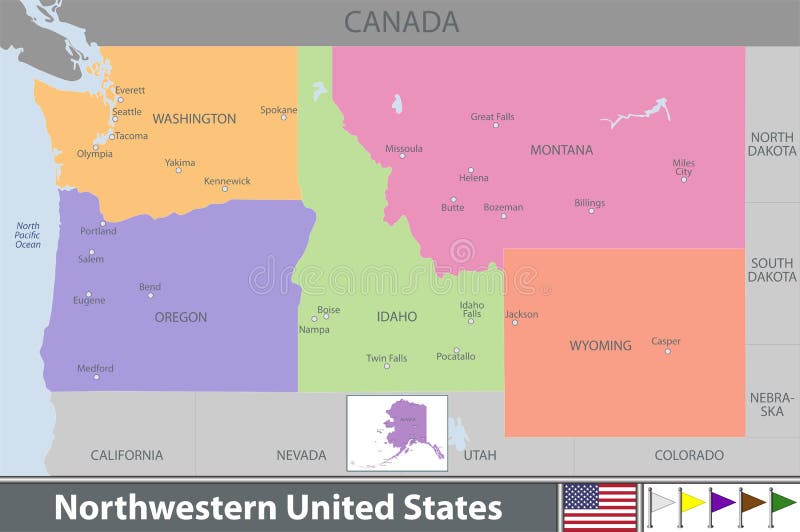 Mapa Del Noroeste De Estados Unidos Mapa De Las Regiones De