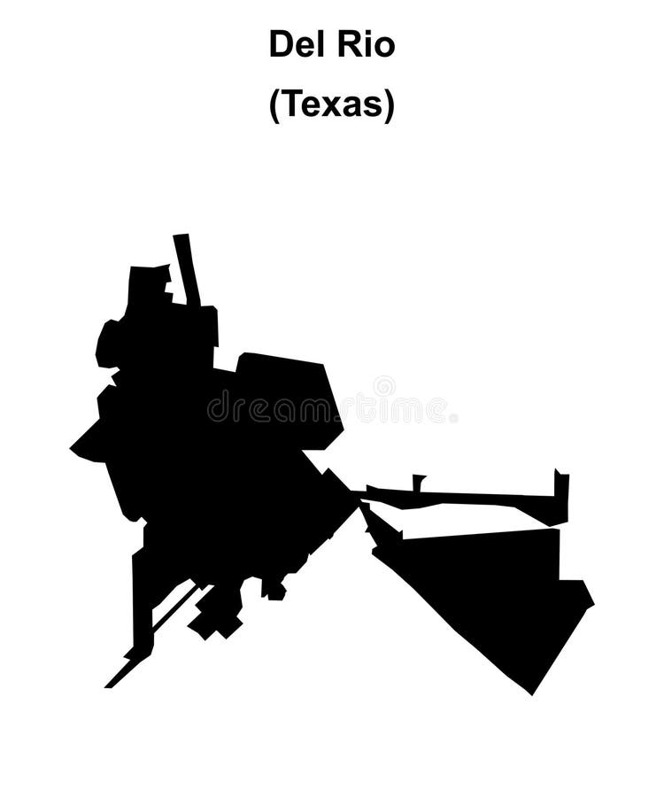 Del Rio outline map stock vector. Illustration of region - 357643990